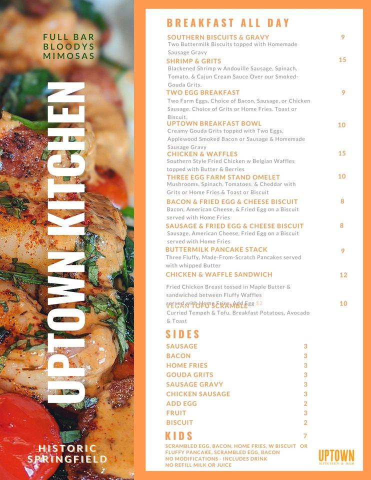 Carta de Uptown Kitchen And Bar, Jacksonville