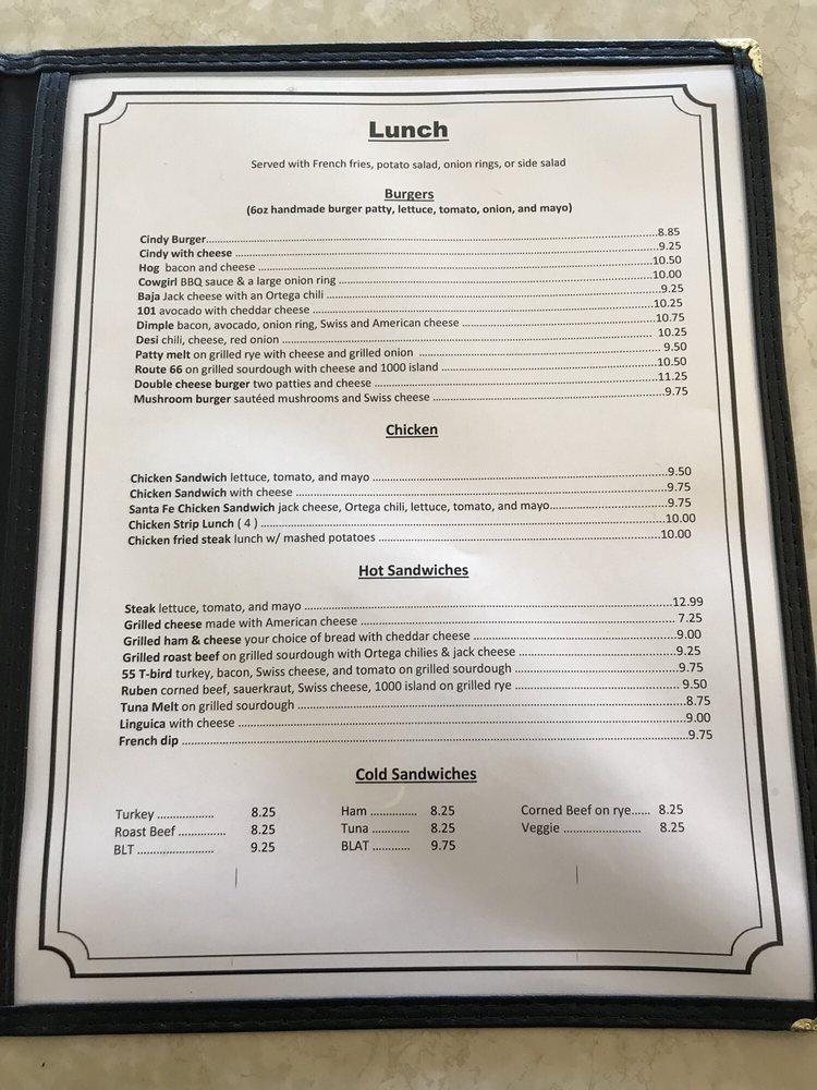 Menu at Dimples Diner restaurant, Visalia