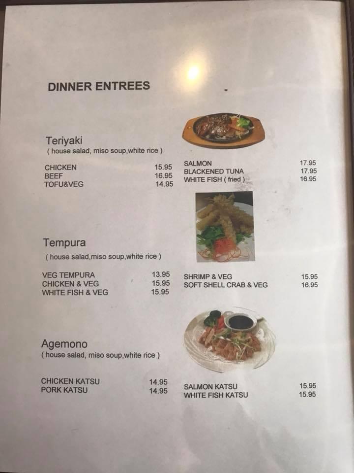 Menu at Kasai Japanese Restaurant, Green
