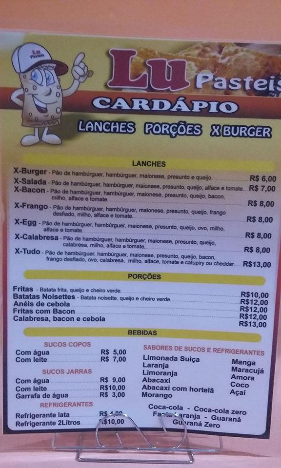Menu at Lu Pastéis e Lanches pub & bar, Curitiba
