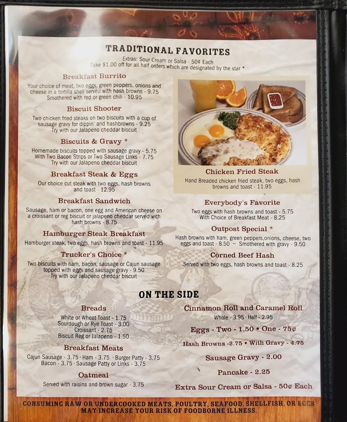 Menu at Outpost Café cafe, Lusk