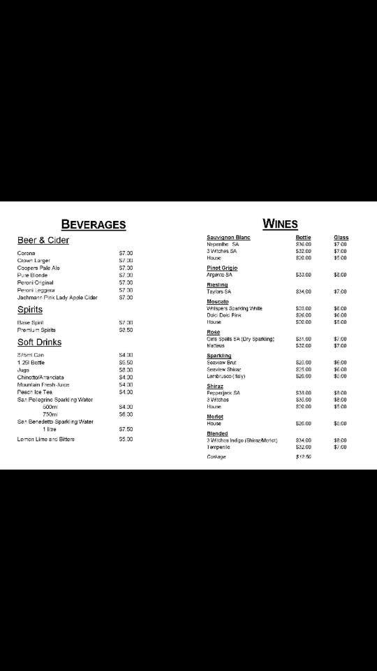 Menu at Cafe Di Roma, Prospect, 116A Prospect Rd