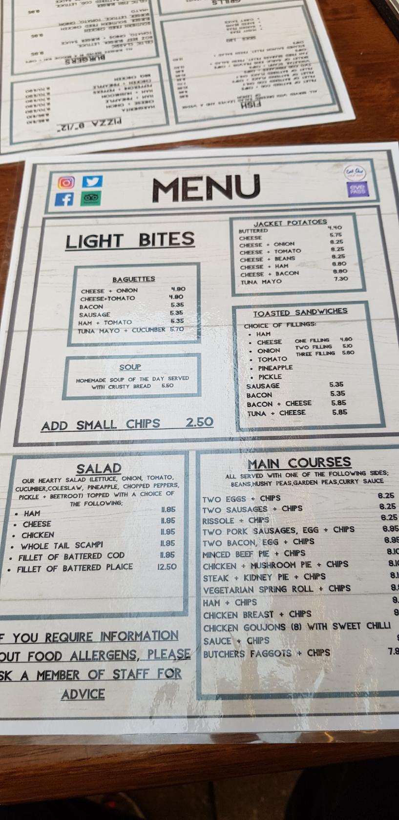 Menu at The New Celtic Restaurant, Aberaeron
