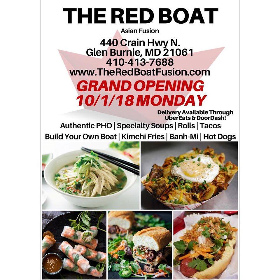 Menu at The Red Boat Asian Fusion restaurant, Glen Burnie