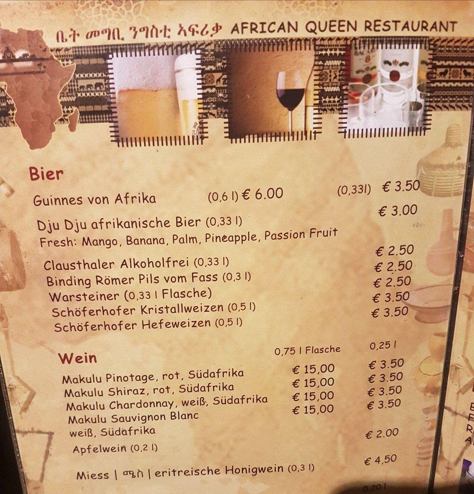 Speisekarte von African Queen Restaurant, Frankfurt am Main ...