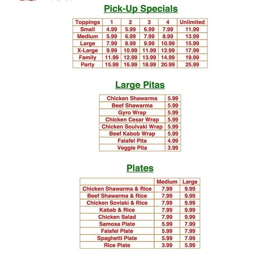 Menu at Free Topping Pizza pizzeria, Peterborough, 189 Simcoe St