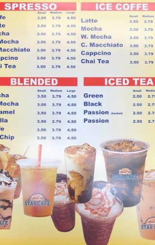 Menu at Star Cafe, Firebaugh