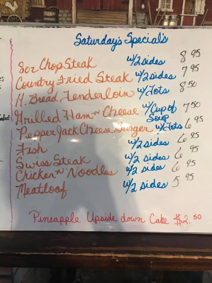 Menu at Airport Restaurant, Elwood
