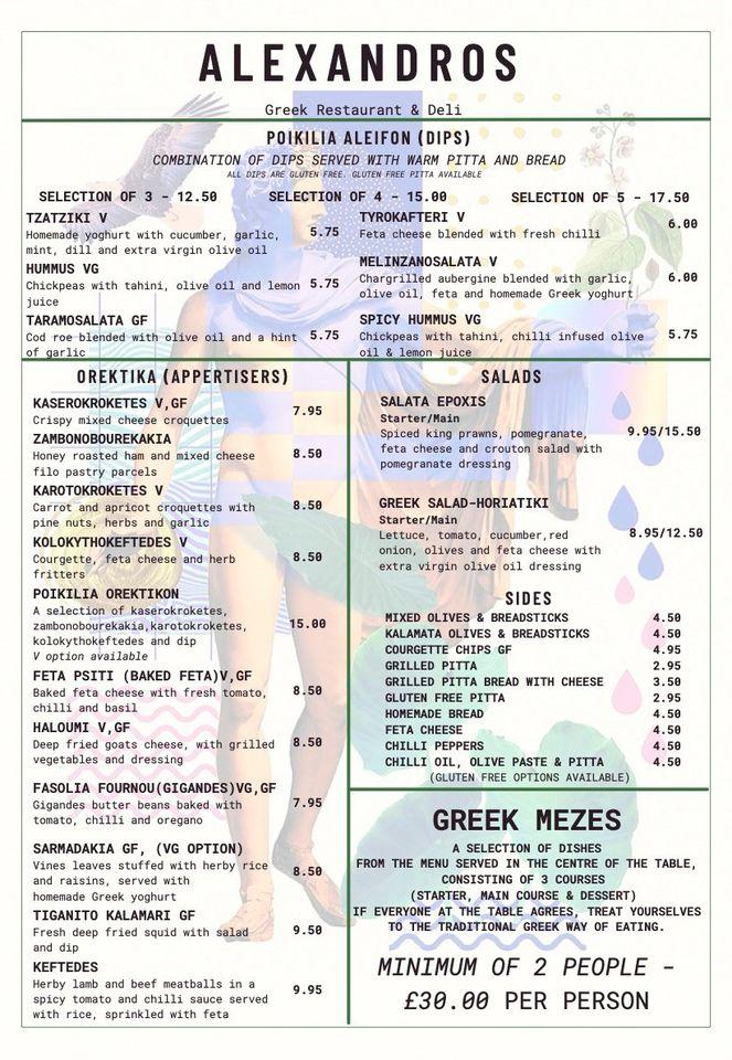 Menu at Alexandros Greek Restaurant and Deli, Carlisle