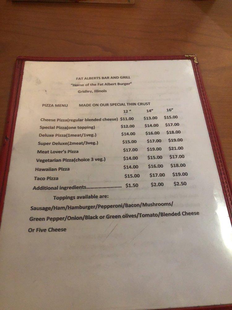 Menu at Fat Albert's pub & bar, Gridley