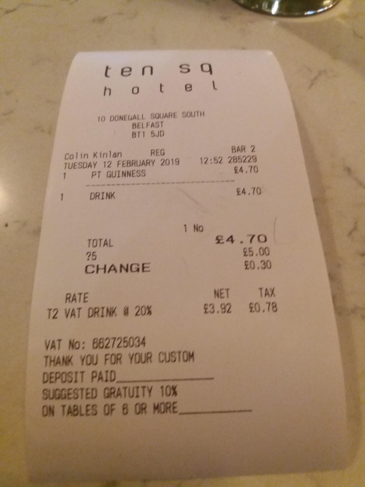 Menu at Jospers Steakhouse @ Ten Square, Belfast
