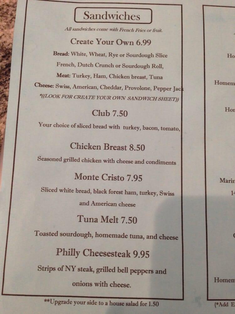 Menu at Martin’s Kitchen restaurant, Redwood City, Middlefield Rd