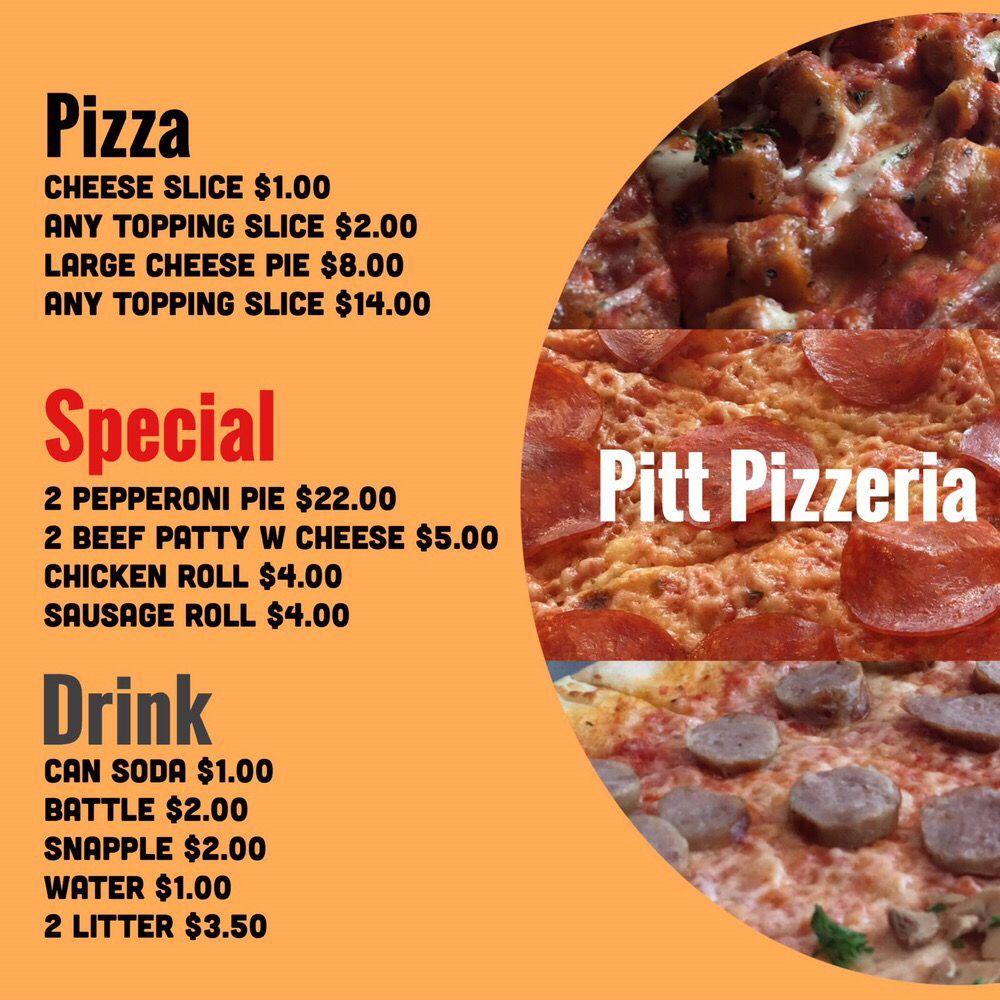 Menu at Pitt Pizzeria, New York City