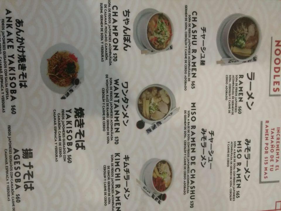 Carta de Restaurante Tsuru, Santiago de Querétaro