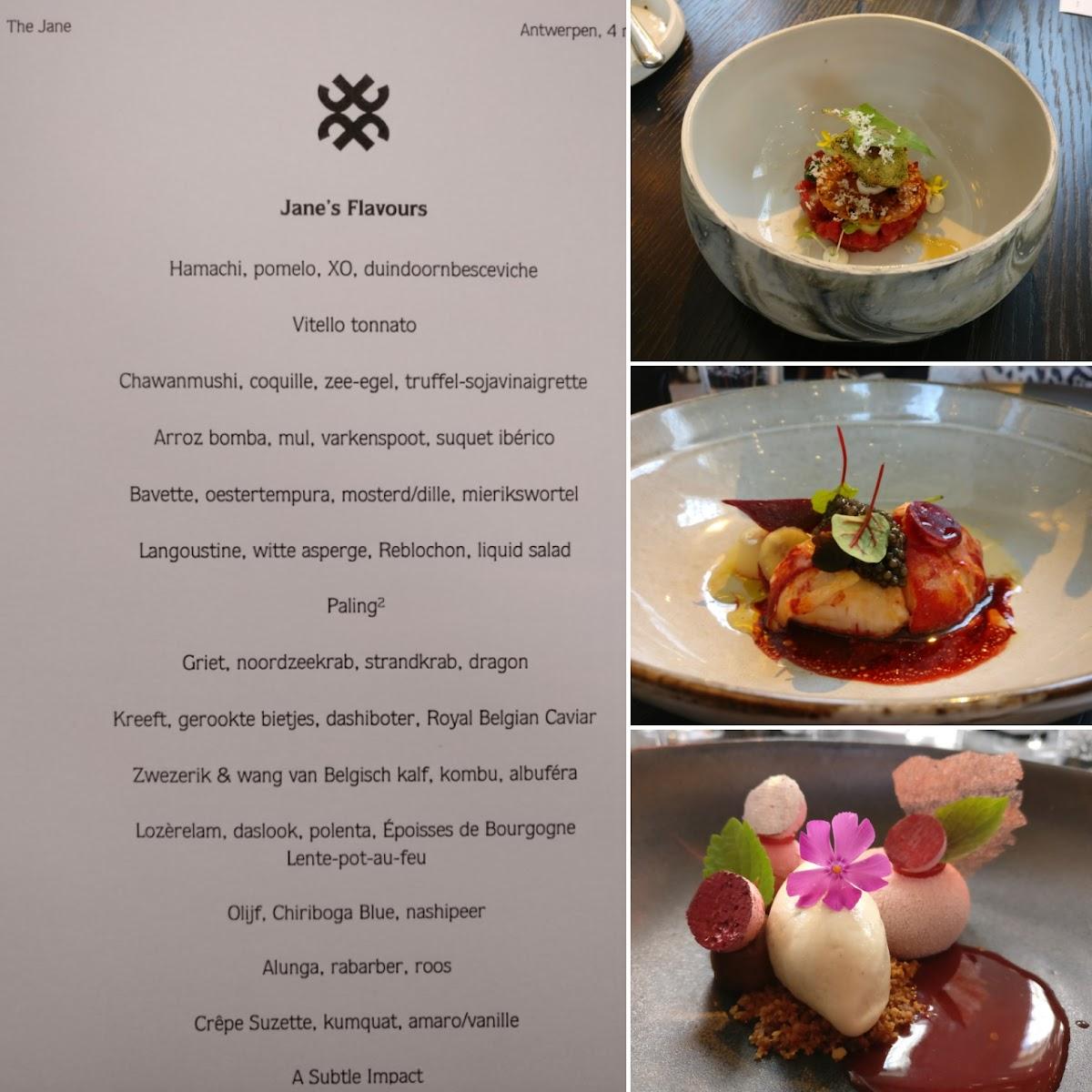 Menu at The Jane, Antwerp