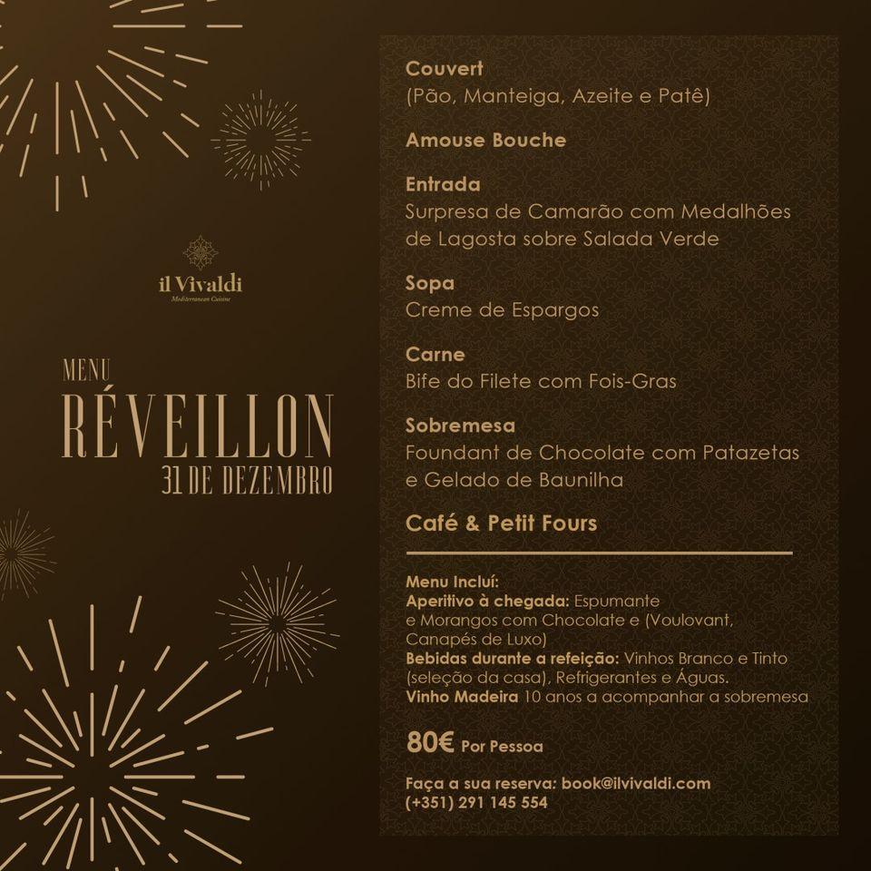 Menu em Il Vivaldi restaurante, Funchal