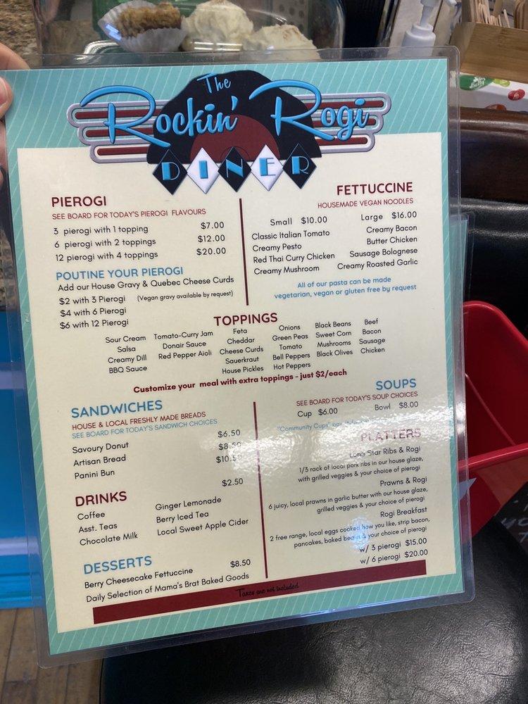 Menu at Rockin' Rogi Diner restaurant, Middleton