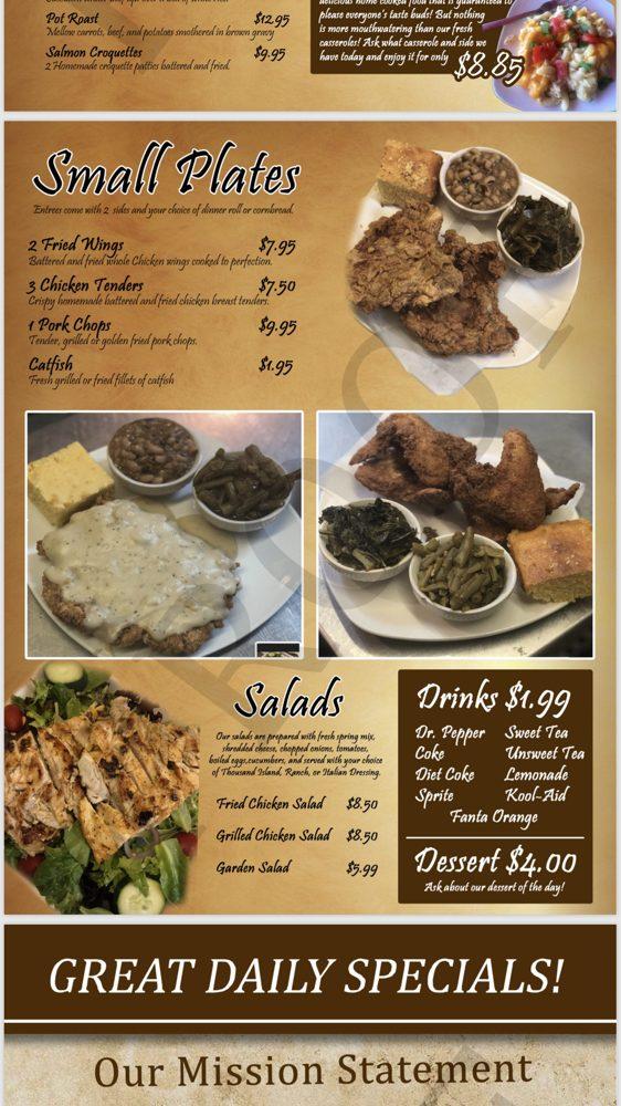 Menu at Casserole Soul Cafe, Lancaster