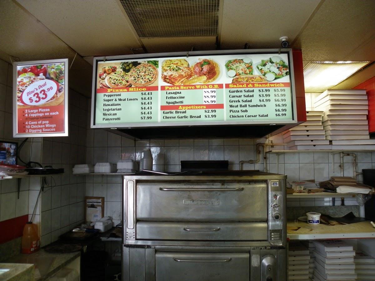 Menu at Dino's 2 for 1 Pizza pizzeria, Barrie
