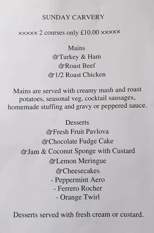 Menu at The Meadows Cafe, Lurgan