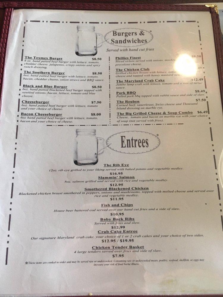 Menu at The Mason Jar pub & bar, Hillsville