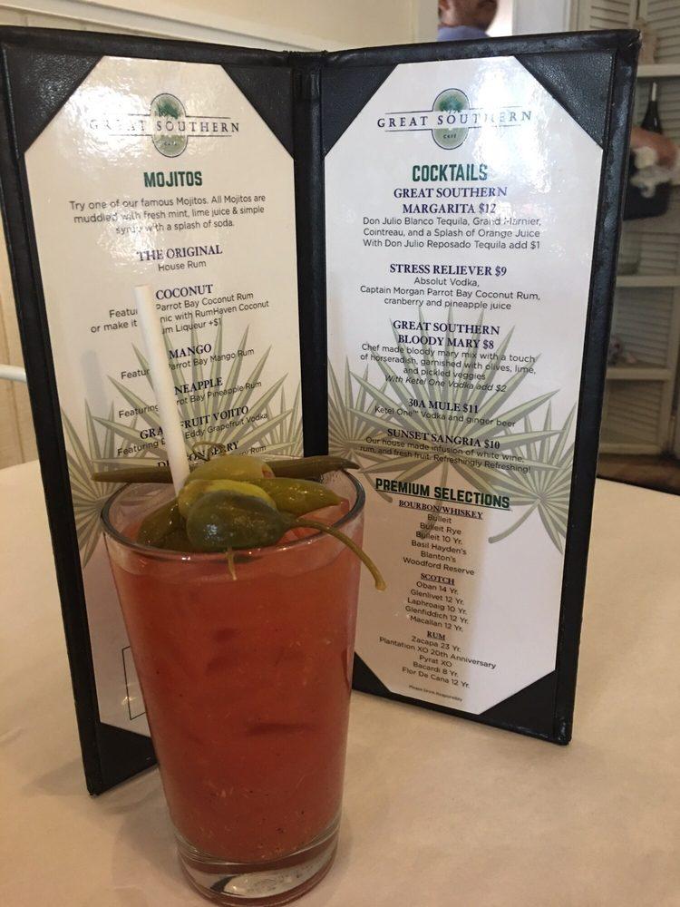 Menu at Great Southern Cafe, Seaside