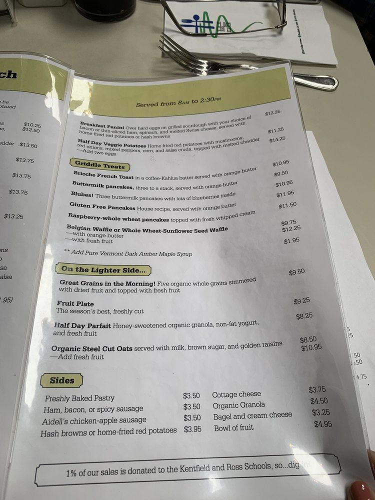 Menu at Half Day Cafe, Kentfield