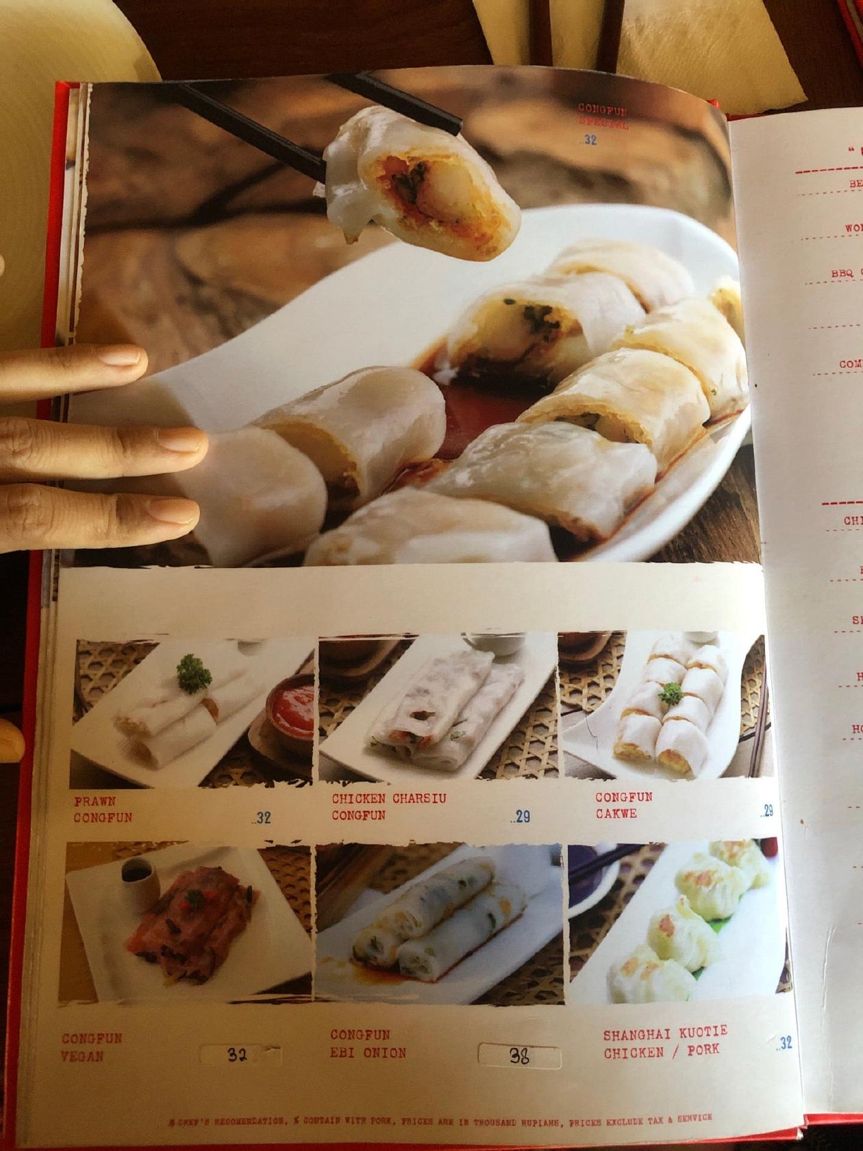 Menu at Kou Dimsum Parlour restaurant, Denpasar