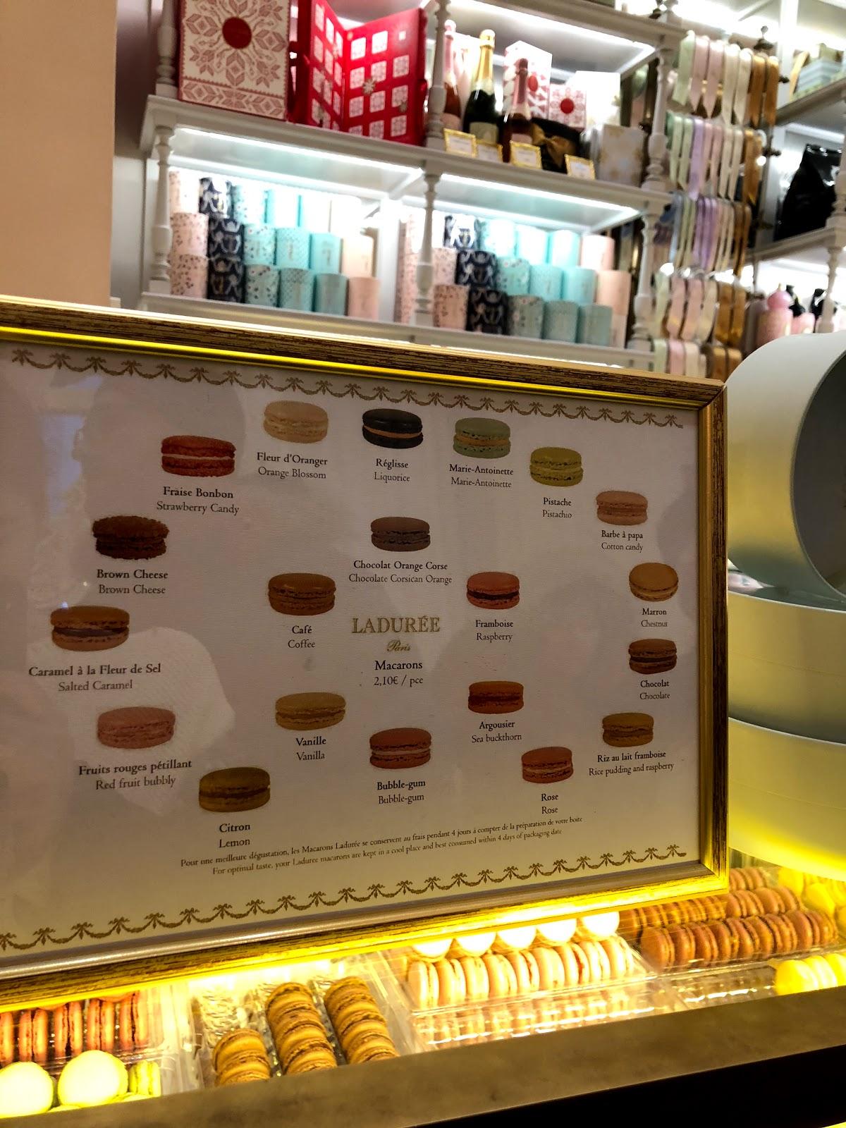 Menu at LADURÉE Luxembourg Store restaurant, Luxembourg City