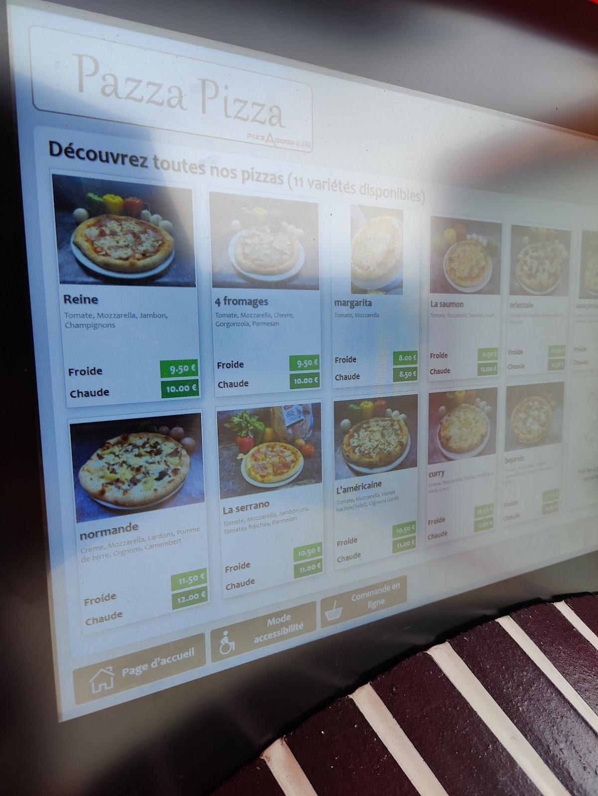 Menu au Pazza Pizza gaillon pizzeria, Gaillon