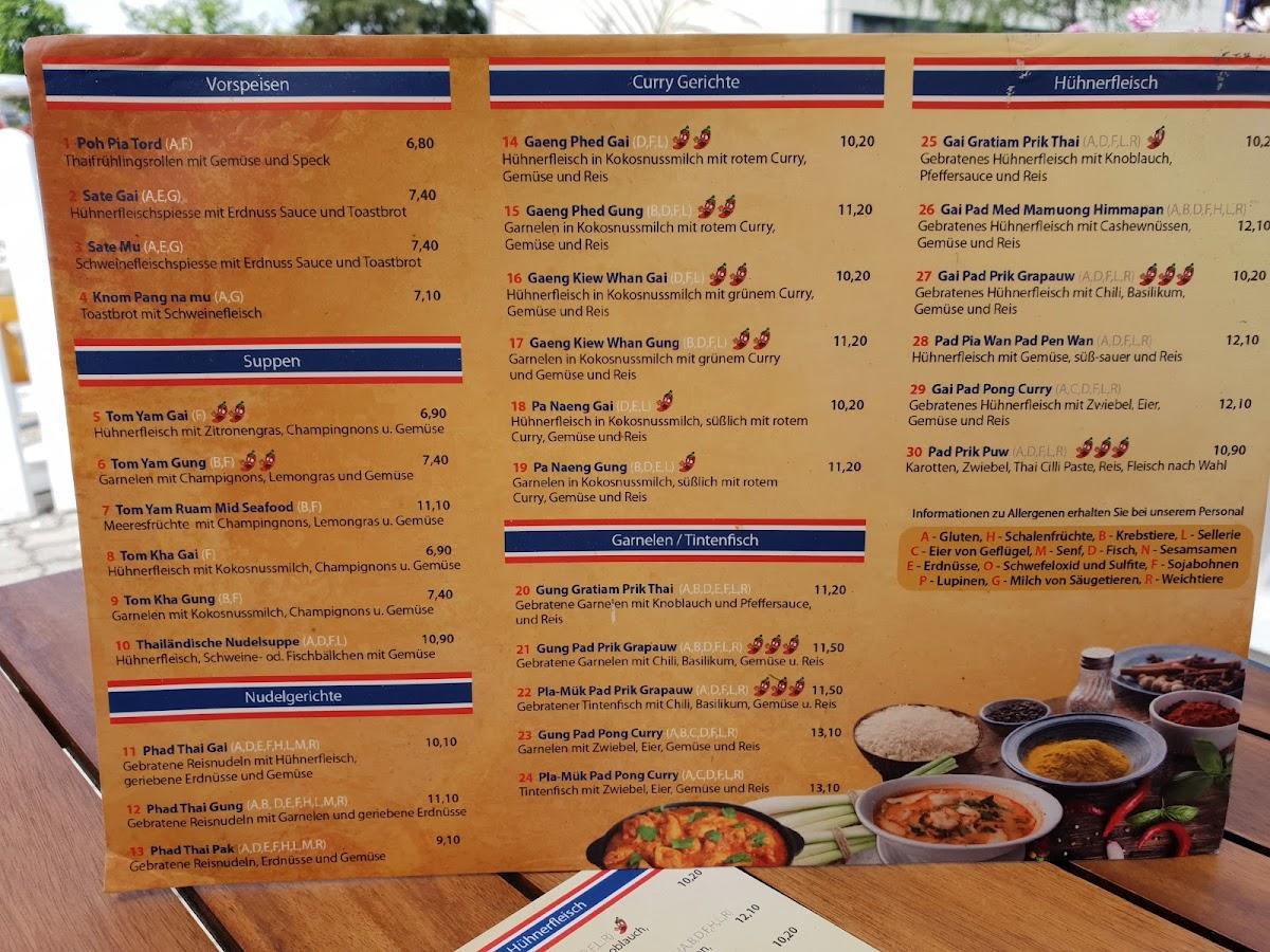 Speisekarte von Pinto Thai Imbiss restaurant, Wiener Neustadt
