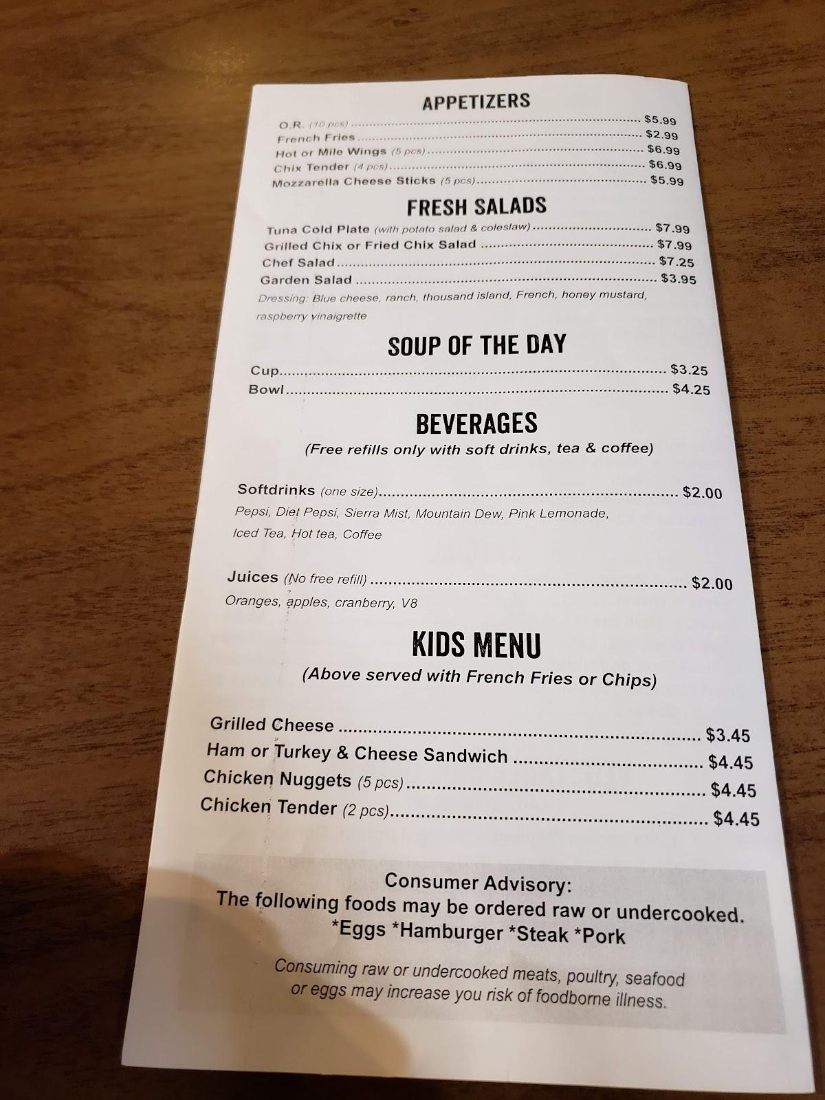 Menu at 9 Mile Grill restaurant, Highland Springs, 309 W Nine Mile Rd