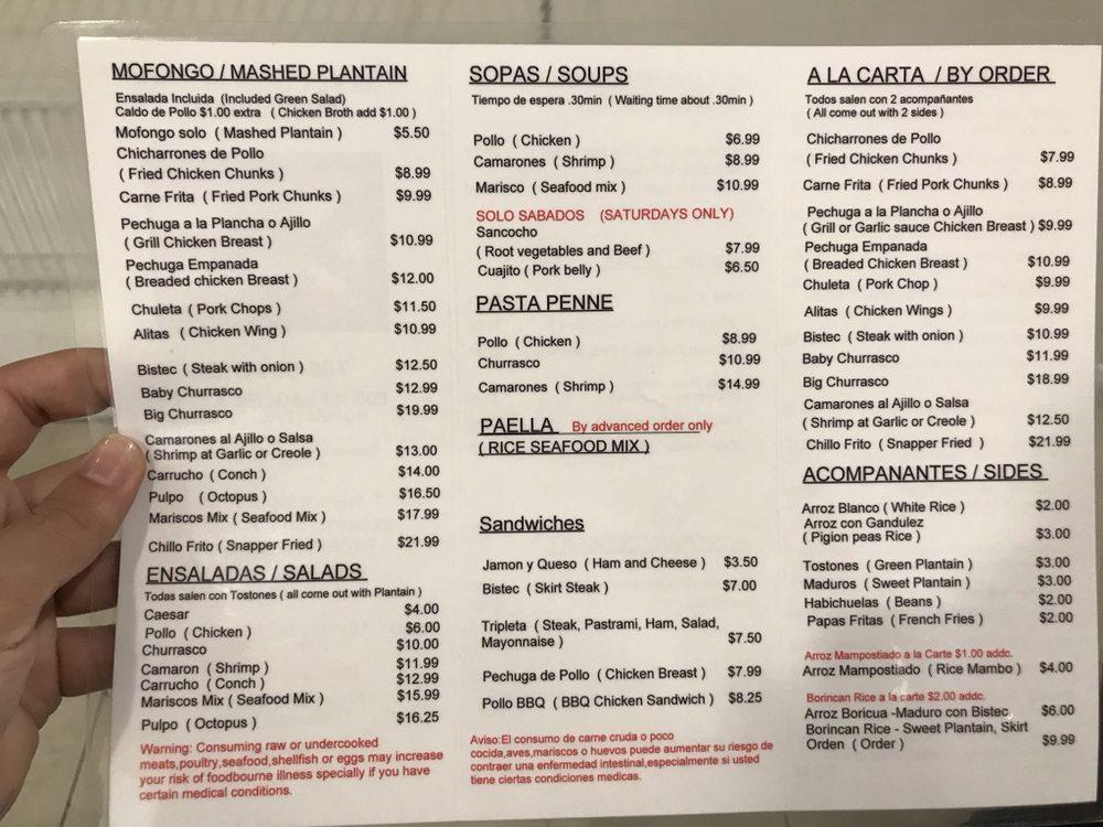 Menu at Coqui by Tayta's restaurant, Homestead