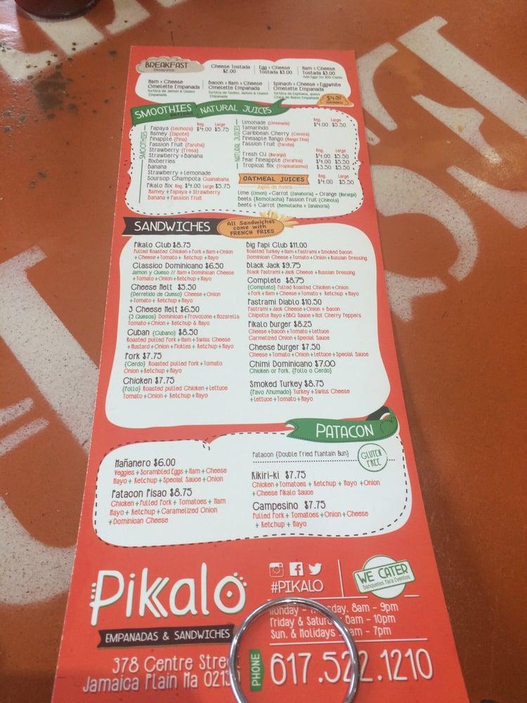 Menu at Pikalo JP restaurant, Boston, 360 Centre St