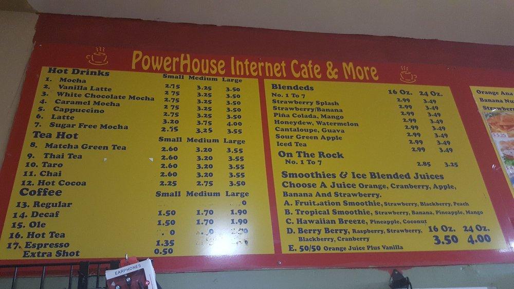 Menu at Power House Cafe, Los Angeles, Sherman Way