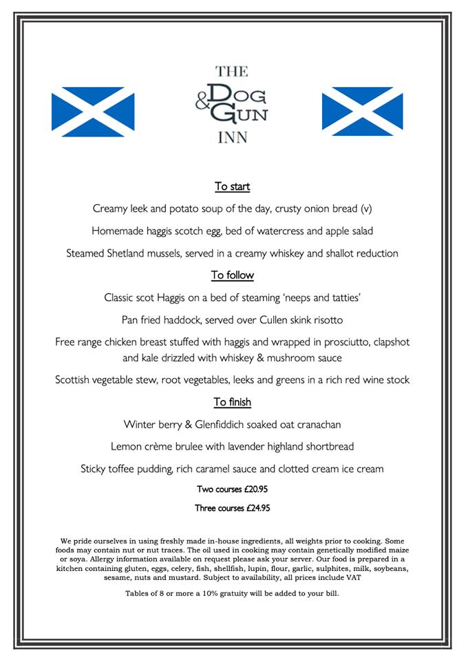 Menu at The Dog and Gun pub & bar, Netheravon