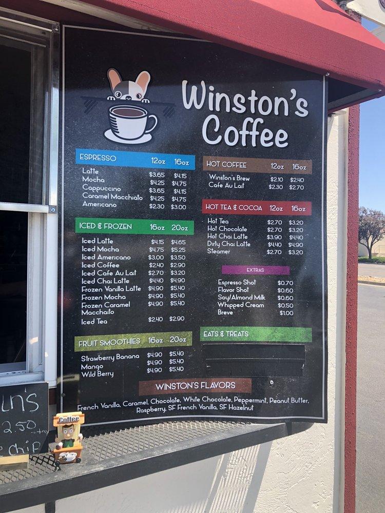 Menu at Winstons Coffee, Centennial