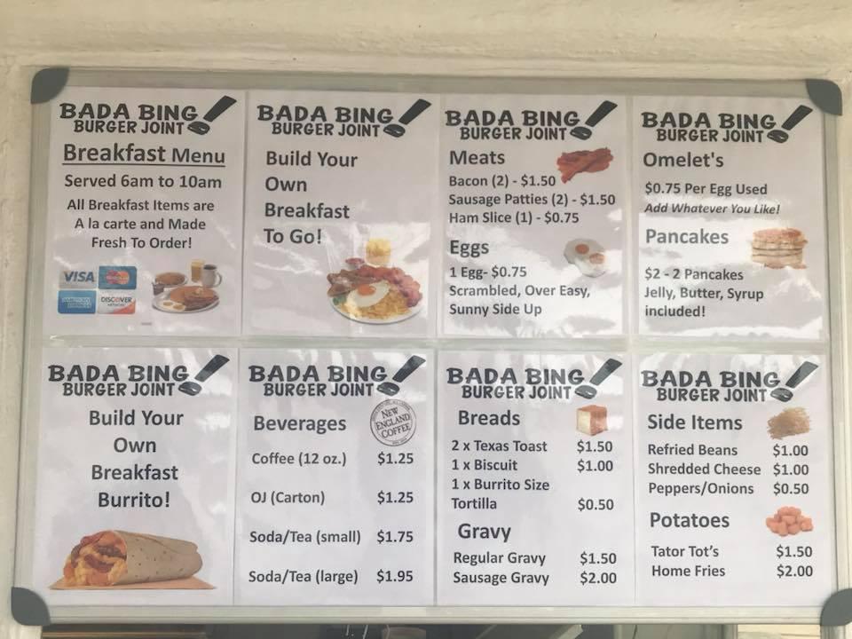 Menu at BBBJ restaurant, Mart