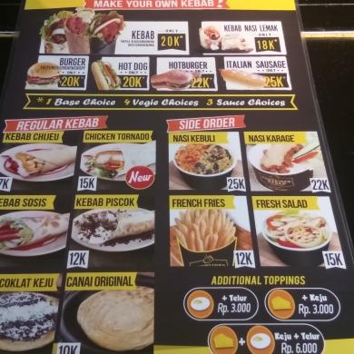 Menu at Container Kebab by Baba Rafiiiiiiiiii restaurant, Surabaya, Jl ...