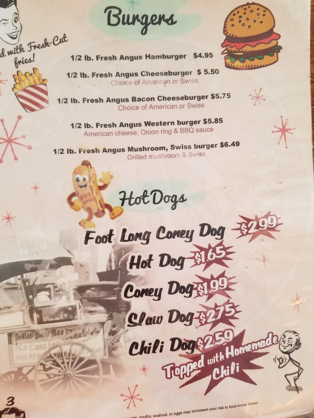 Menu at Dee's 50'S Place Diner restaurant, Barberton
