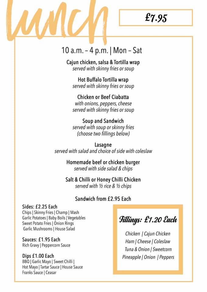 Menu at The Suffolk Inn pub & bar, Belfast