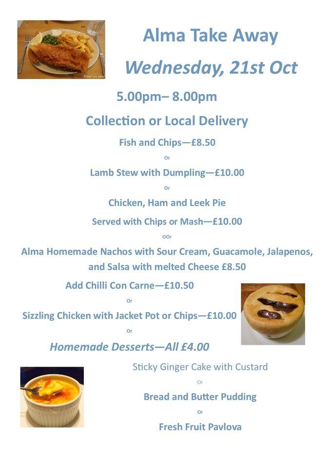 Menu at The Alma pub & bar, Faversham