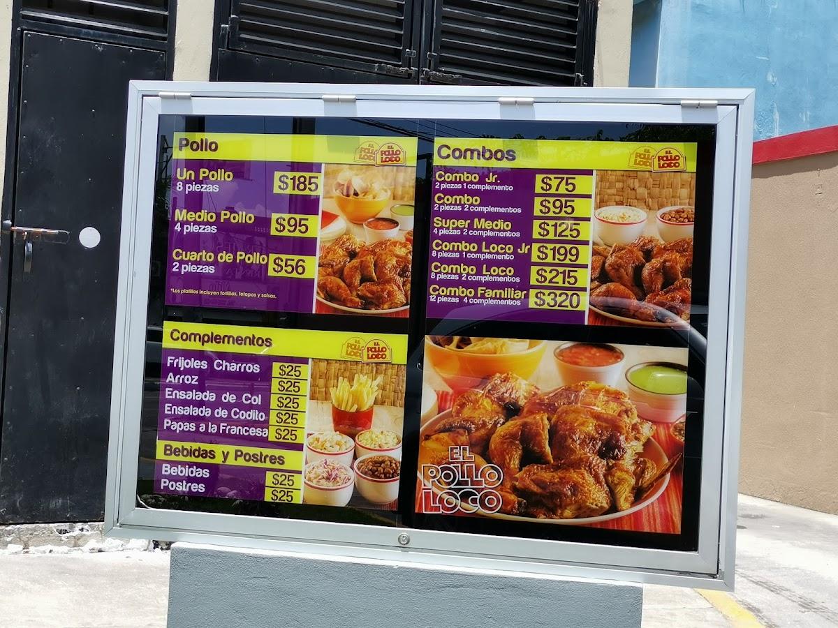 Carta del restaurante El Pollo Loco, sucursal Tampico Universidad ...