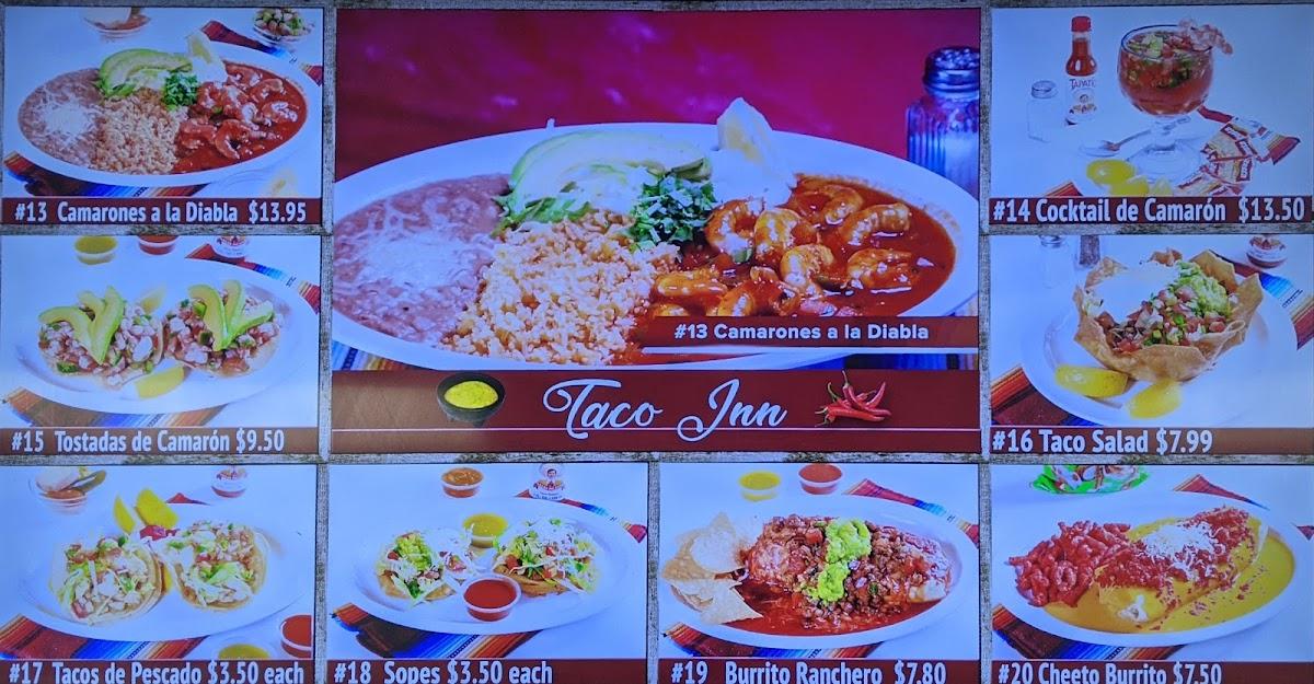 Menu at Taco Inn restaurant, Oxnard, 812 N Ventura Rd