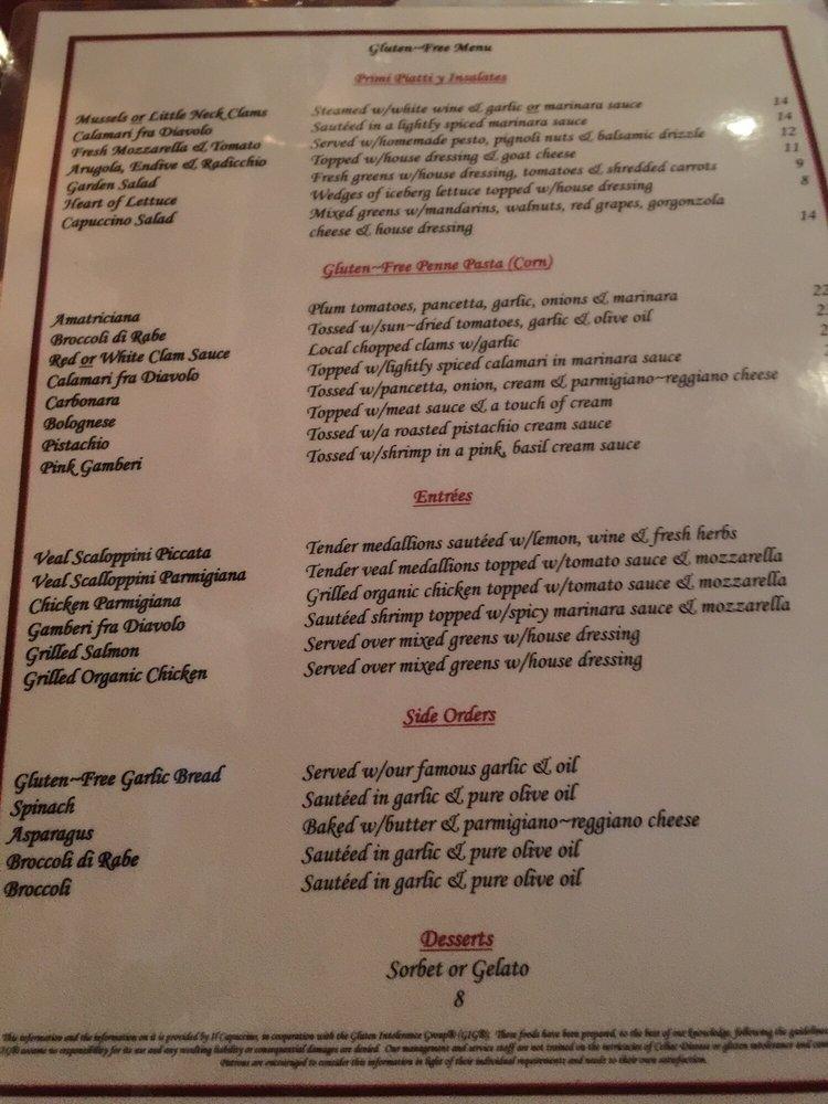 Menu at Il Capuccino pub & bar, Sag Harbor