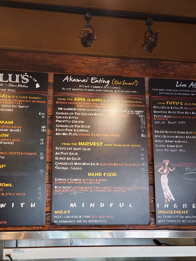 Menu at Nalu's Hawaiian Fish Grill & Tutu's Kitchen restaurant, San ...