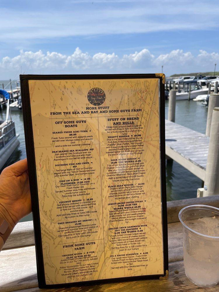 Menu at Polly's Dock and Clam house restaurant, Beach Haven