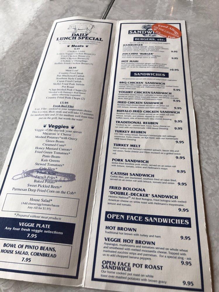 Menu at Ramsey's Diner - Harrodsburg Rd restaurant, Lexington, Old ...