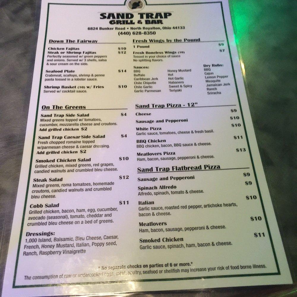 Menu at Sand Trap Grill & Bar, North Royalton