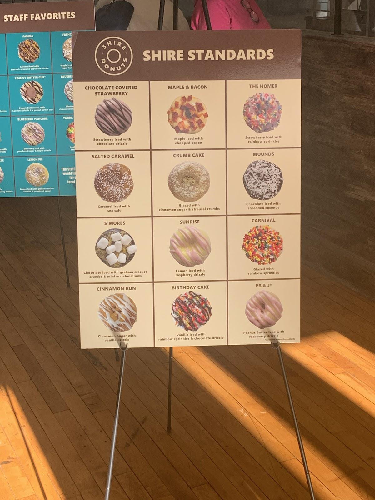 Menu at Shire Donuts, Adams